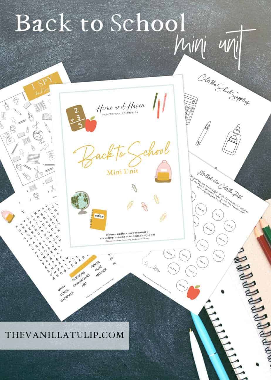 FREE Back to School Mini Unit - The Vanilla Tulip